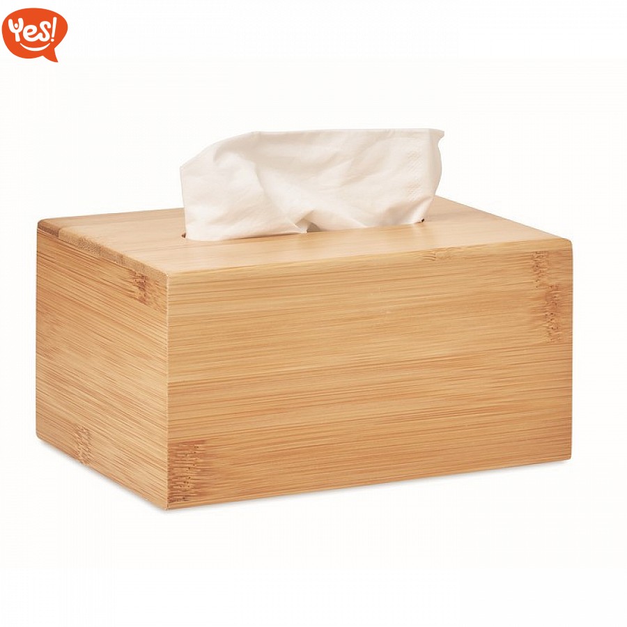 Scatola di fazzoletti personalizzabile in bambù | Logo Personalizzato ...