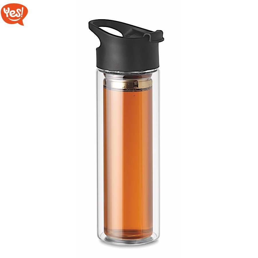 Bottiglia termica in vetro con infusore | Logo Personalizzato | Da 7,83€