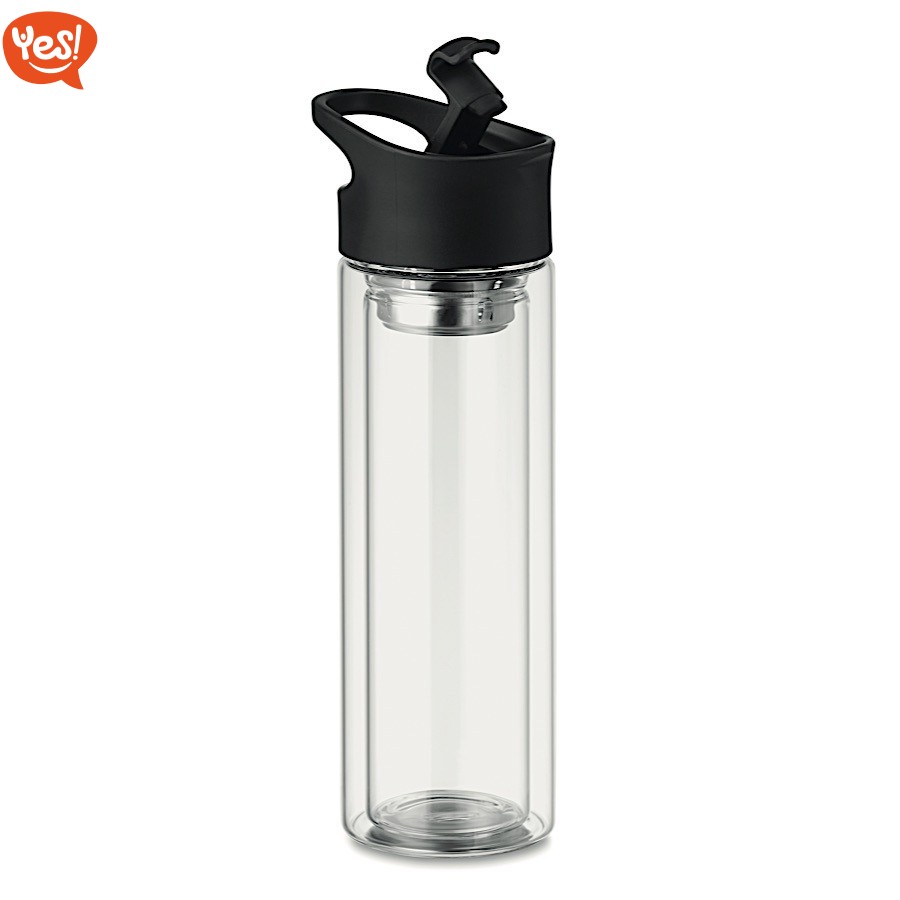 Bottiglia termica in vetro con infusore | Logo Personalizzato | Da 7,83€