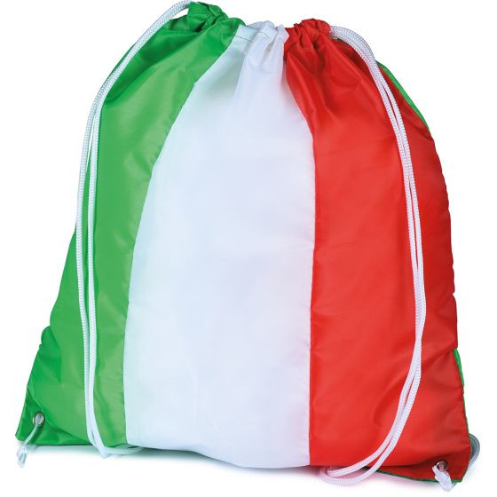Sacca tricolore in nylon | Logo Personalizzato | Da 1,60€